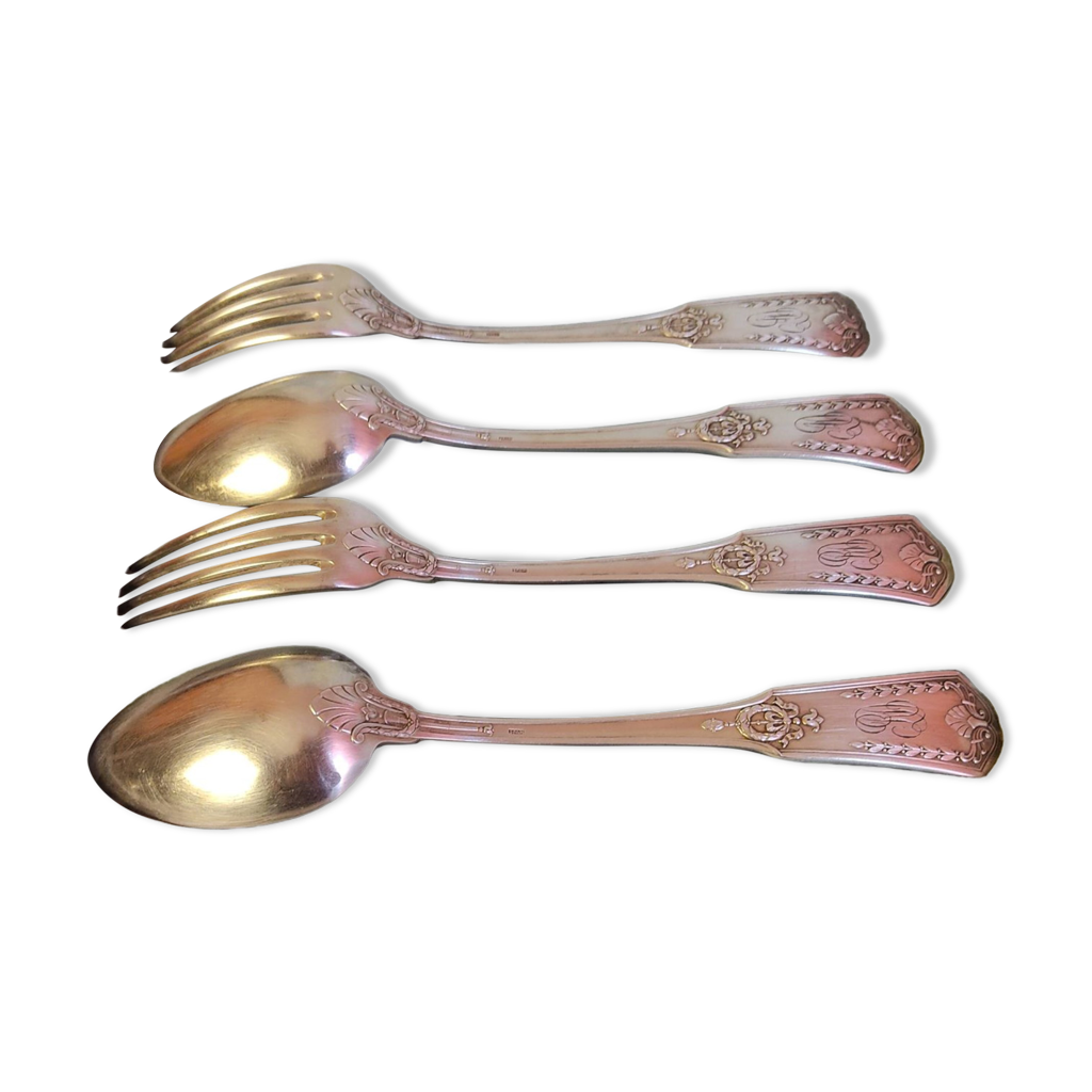 Couverts monogrammés SFAM en métal argenté | Selency