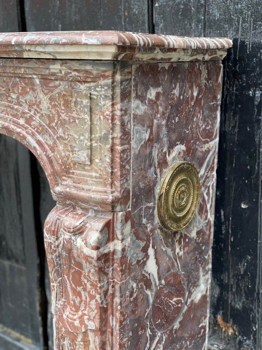 Cheminée Louis XV en marbre rouge de Rance, XVIIIème Siècle | Selency