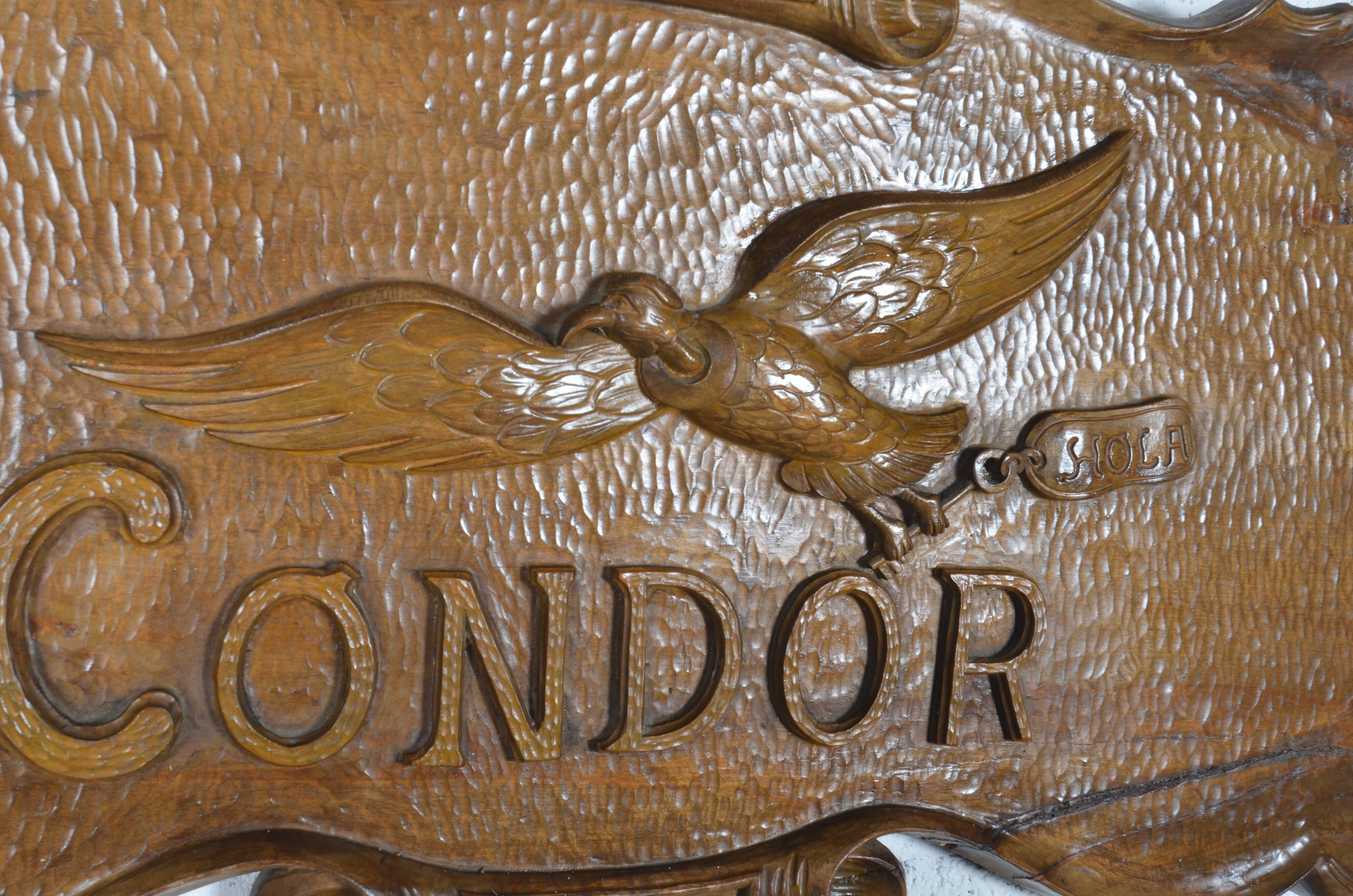 Plaque en bois "condor" | Selency