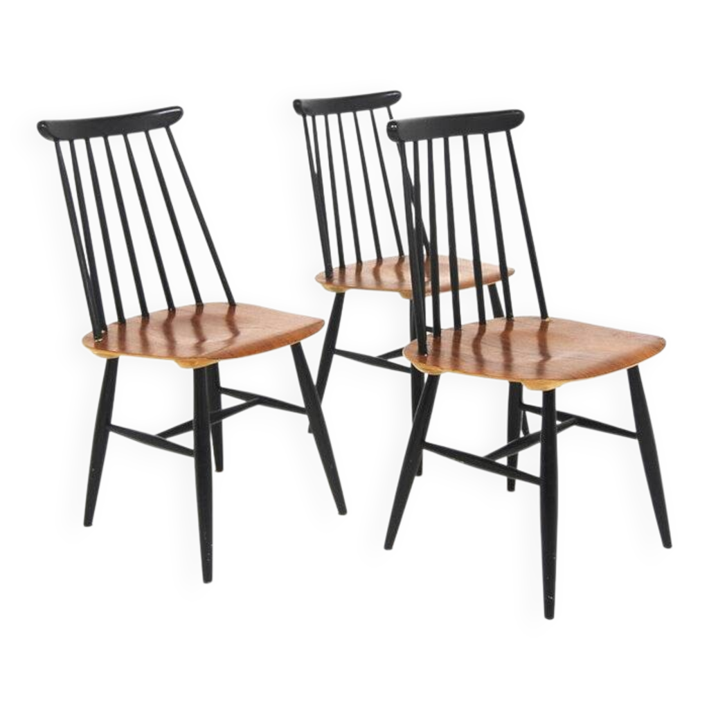 Set de 3 chaises en teck, Jan Hallberg, Edsbyverken, Suède, 1960 | Selency