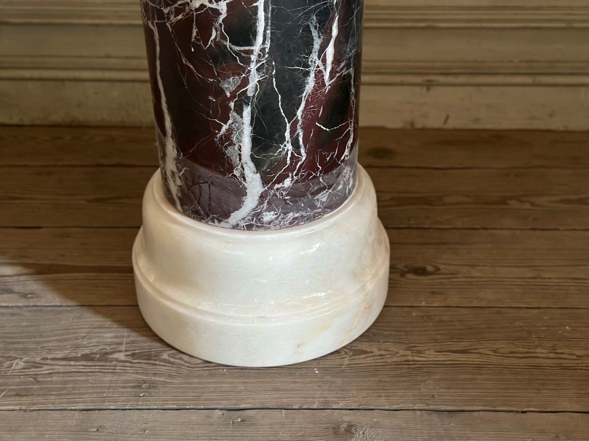 Paire de colonnes en marbre levanto et blanc de carrare vers 1990 | Selency