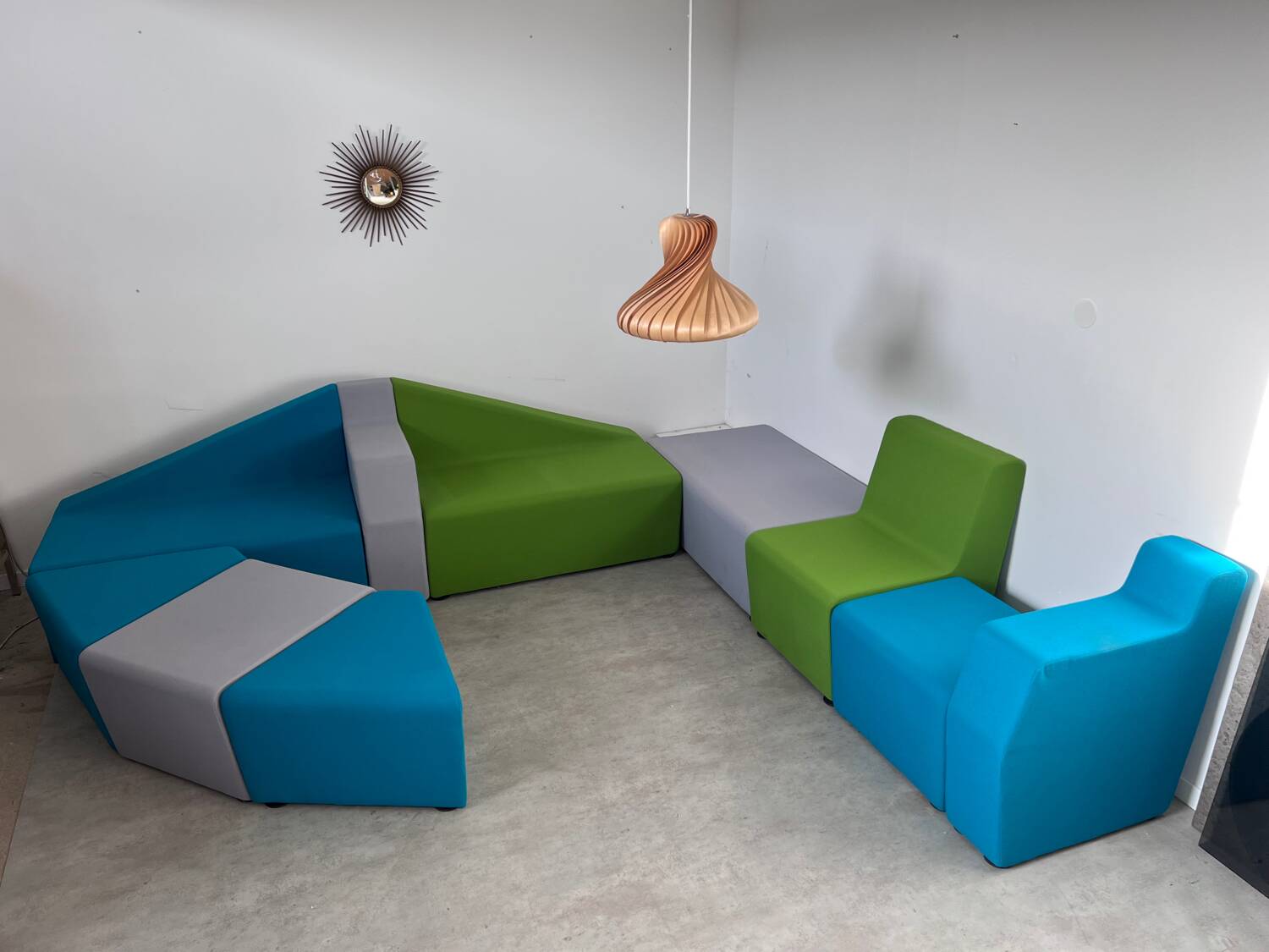 Geometric modular design sofa set 10 pieces modern colors | Selency