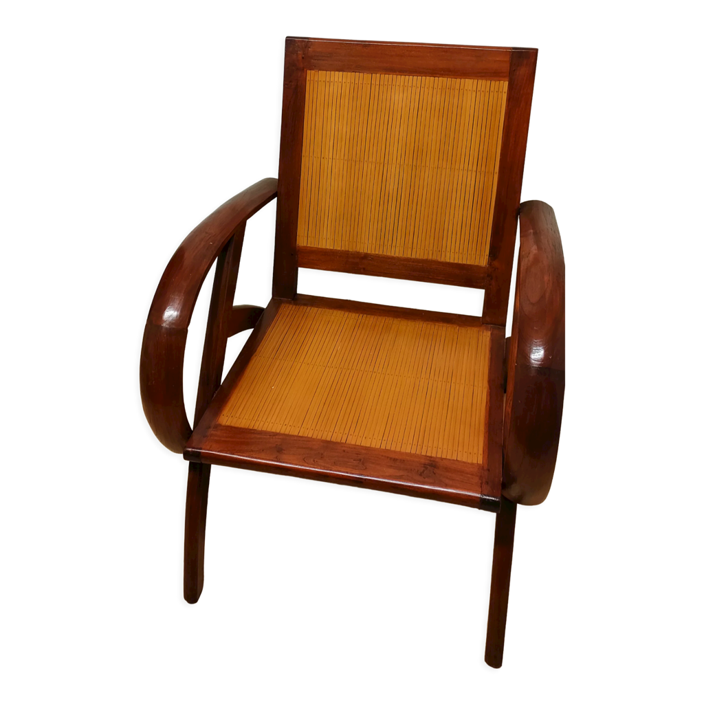 Fauteuil style colonial en bois massif | Selency