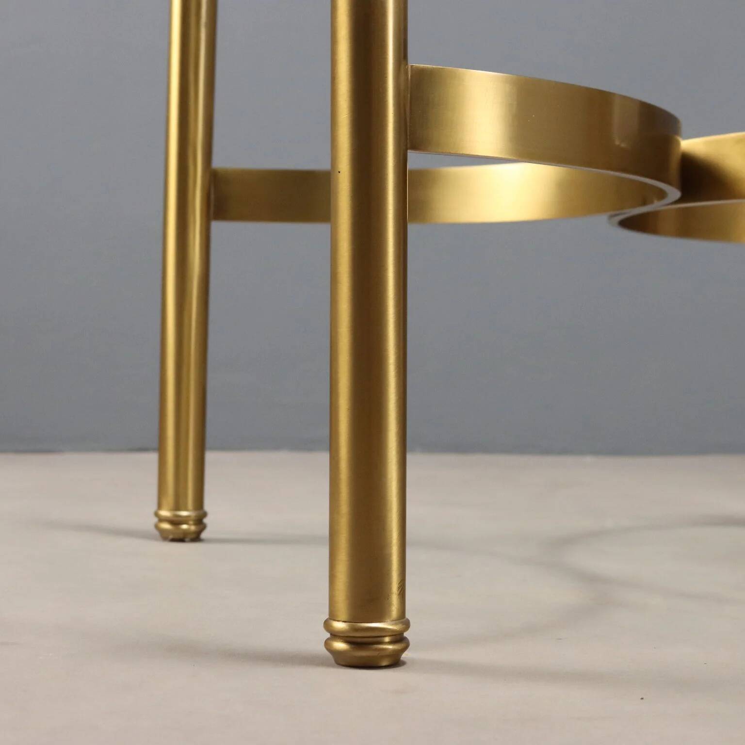 Table basse vintage en laiton et verre, design italien, années 1970 ...