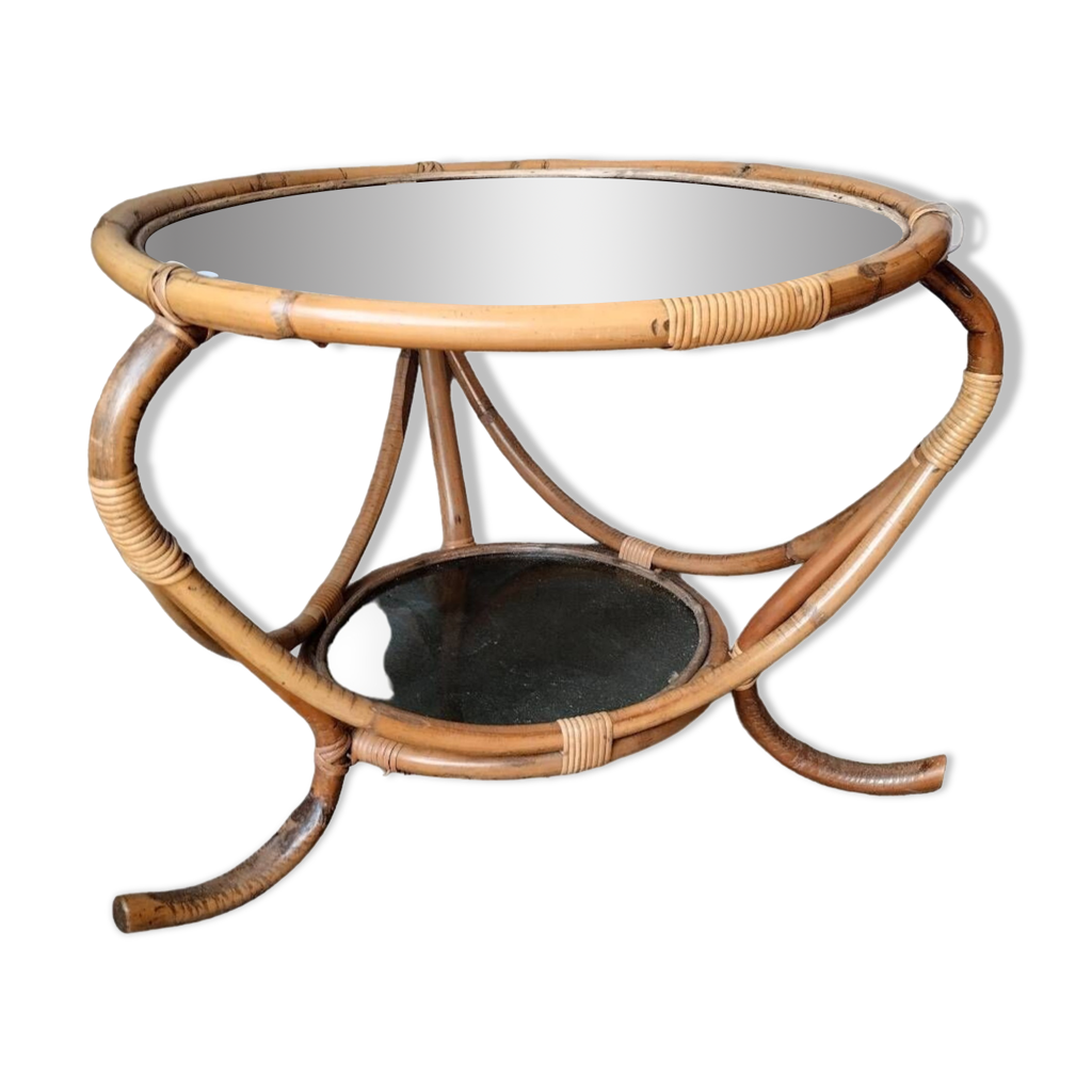 Table basse rotin années 60 | Selency