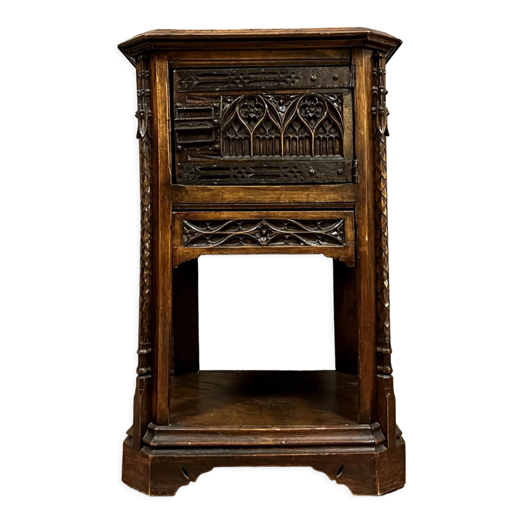 Cabinet de dame style renaissance gotique en chêne massif vers 1850 ...