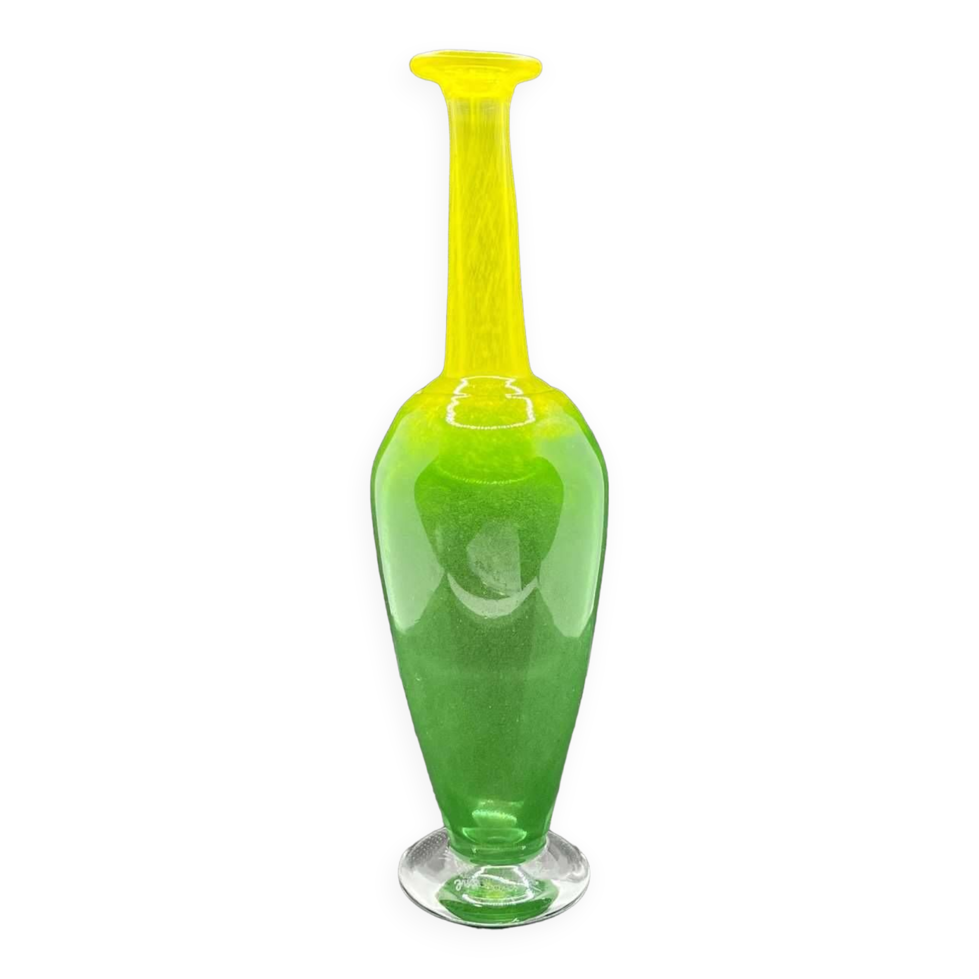 Soliflore en verre soufflé signé Eric Lindgren Claret 1996 | Selency