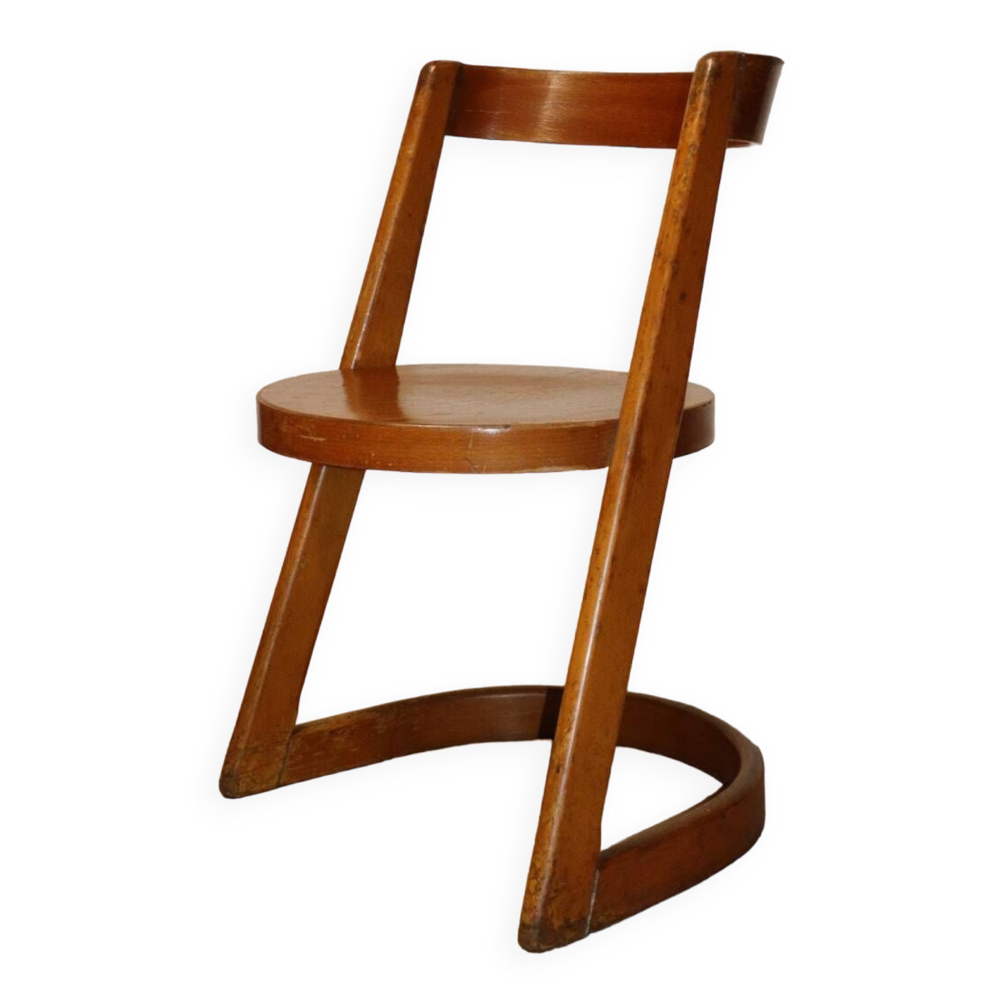 Chaise Vintage Baumann Modèle "Halfa" en bois, 1970 | Selency