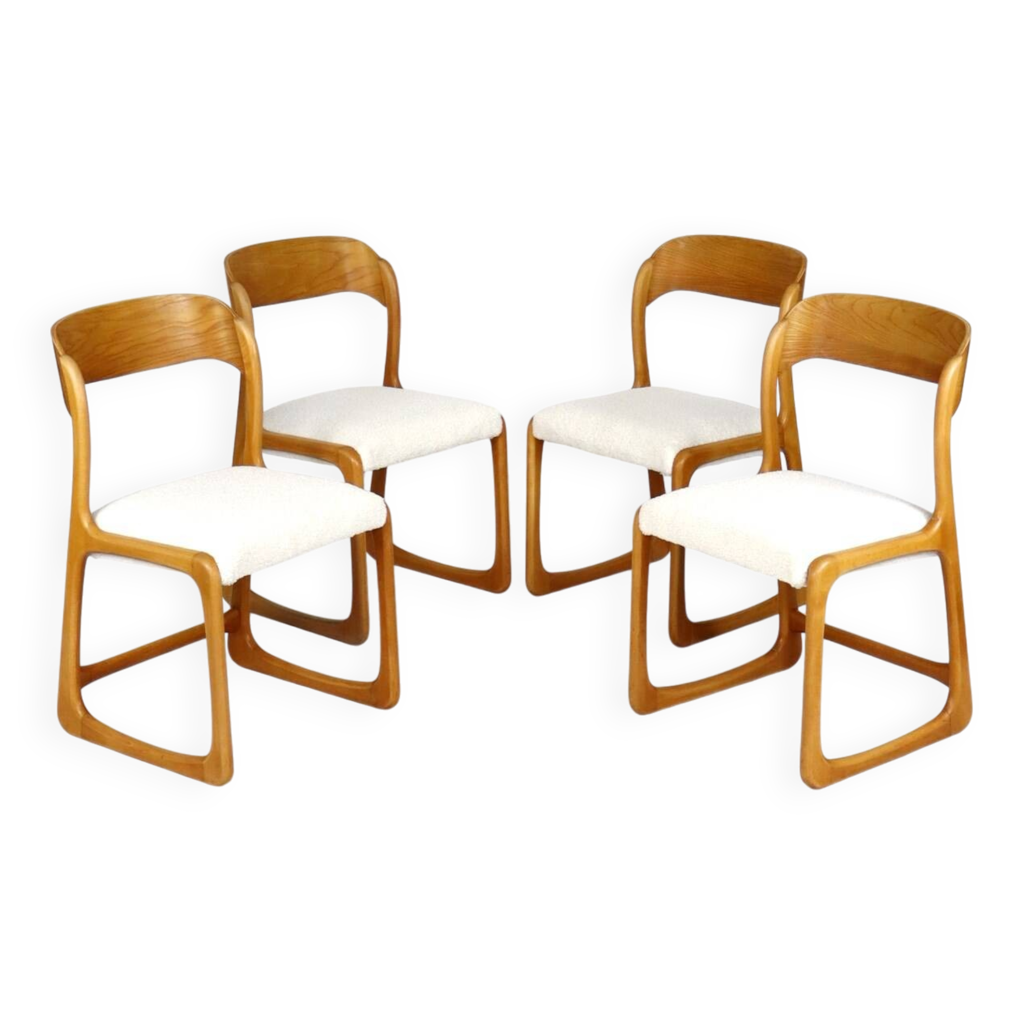 4 chaises "Traineau" par Emile Baumann | Selency