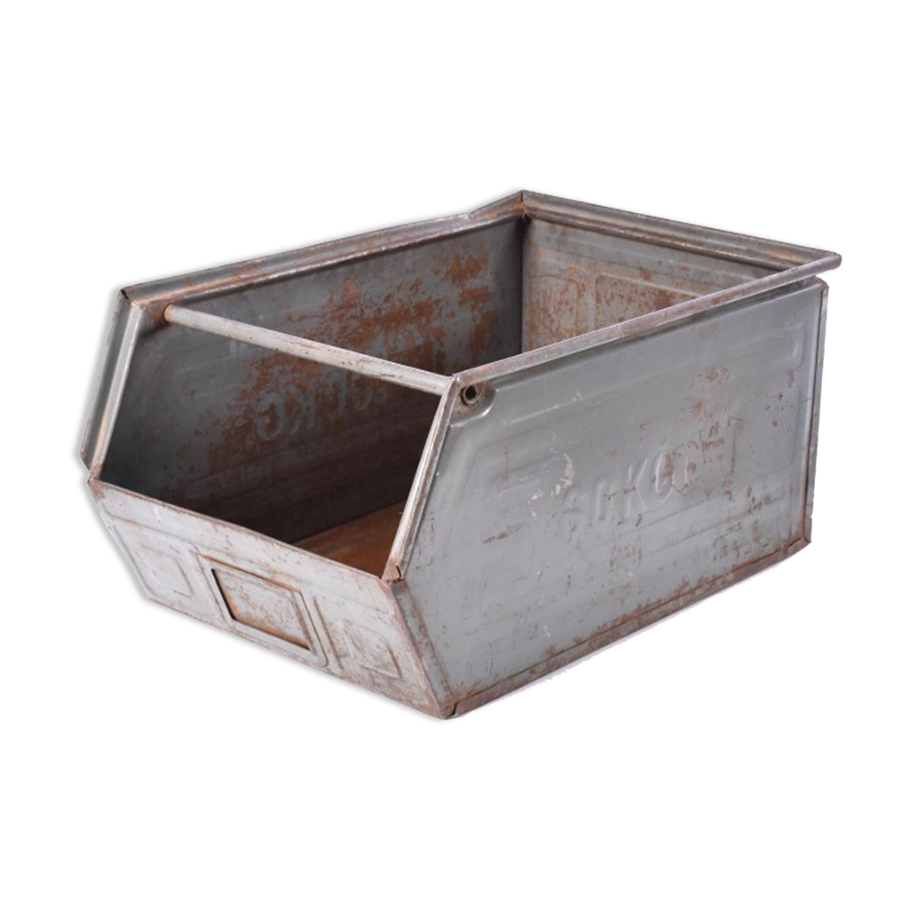 Industrial gray metal box | Selency