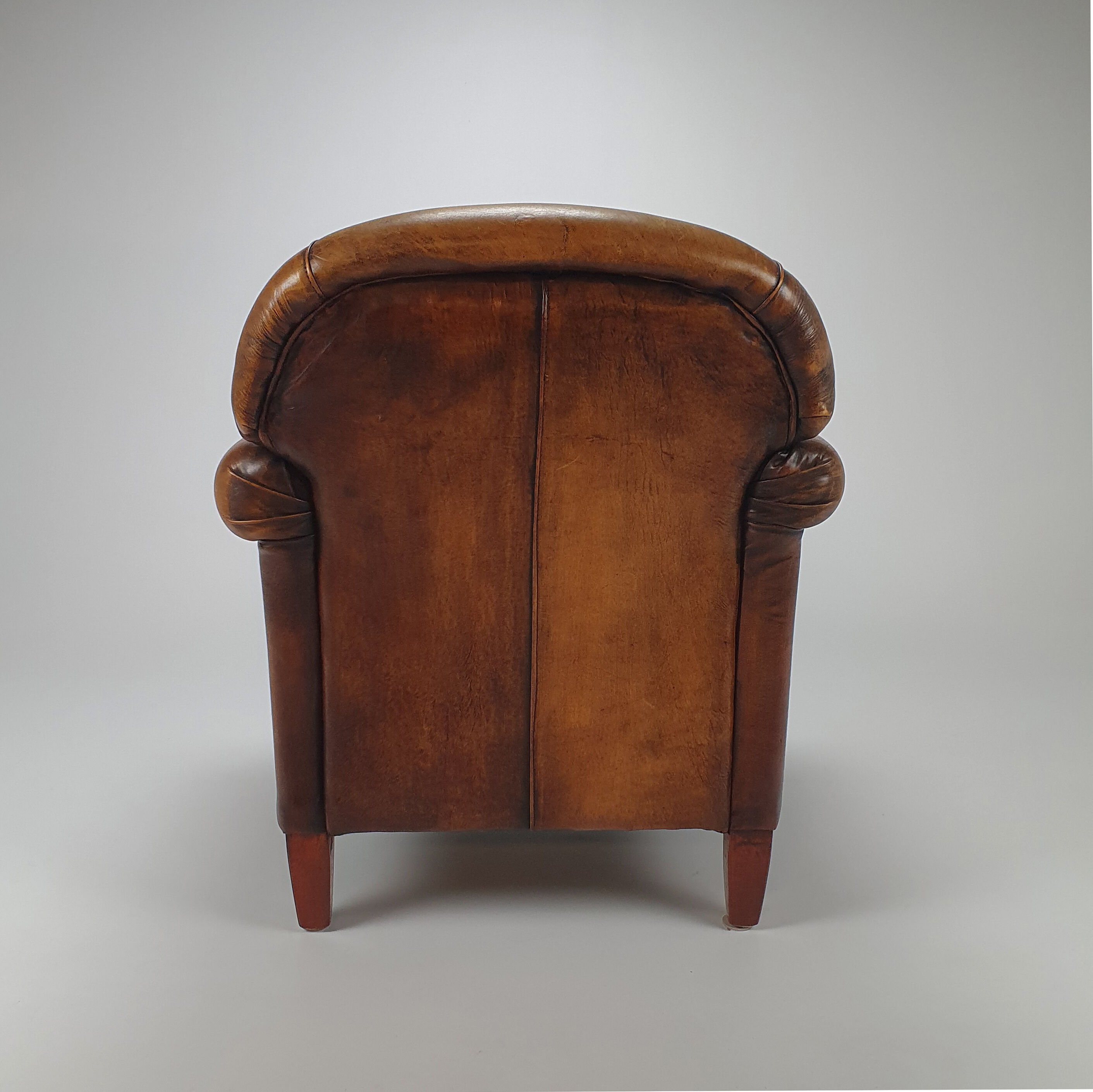 Fauteuil club en cuir de mouton vintage, années 1970 | Selency