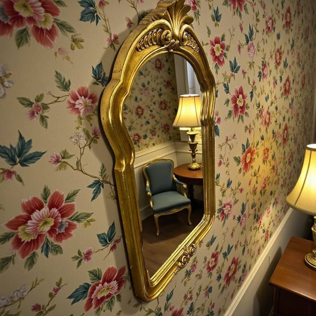 Miroir baroque XL doré vintage | Selency