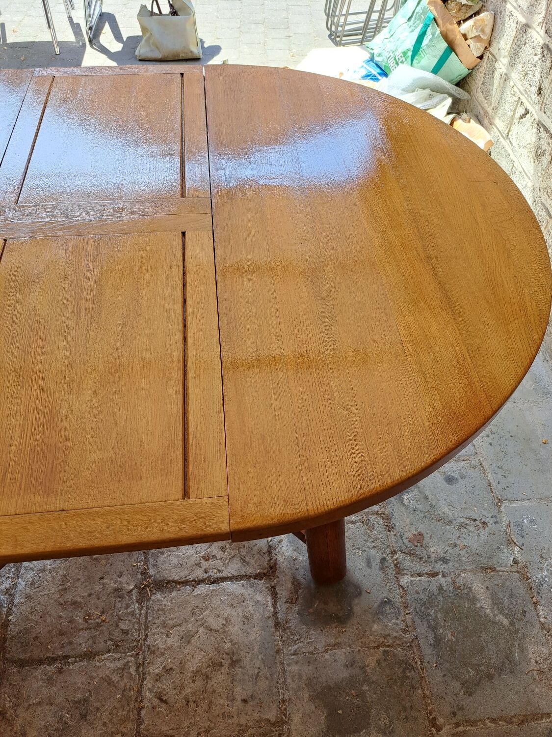 Table chêne avec rallonges papillons. | Selency