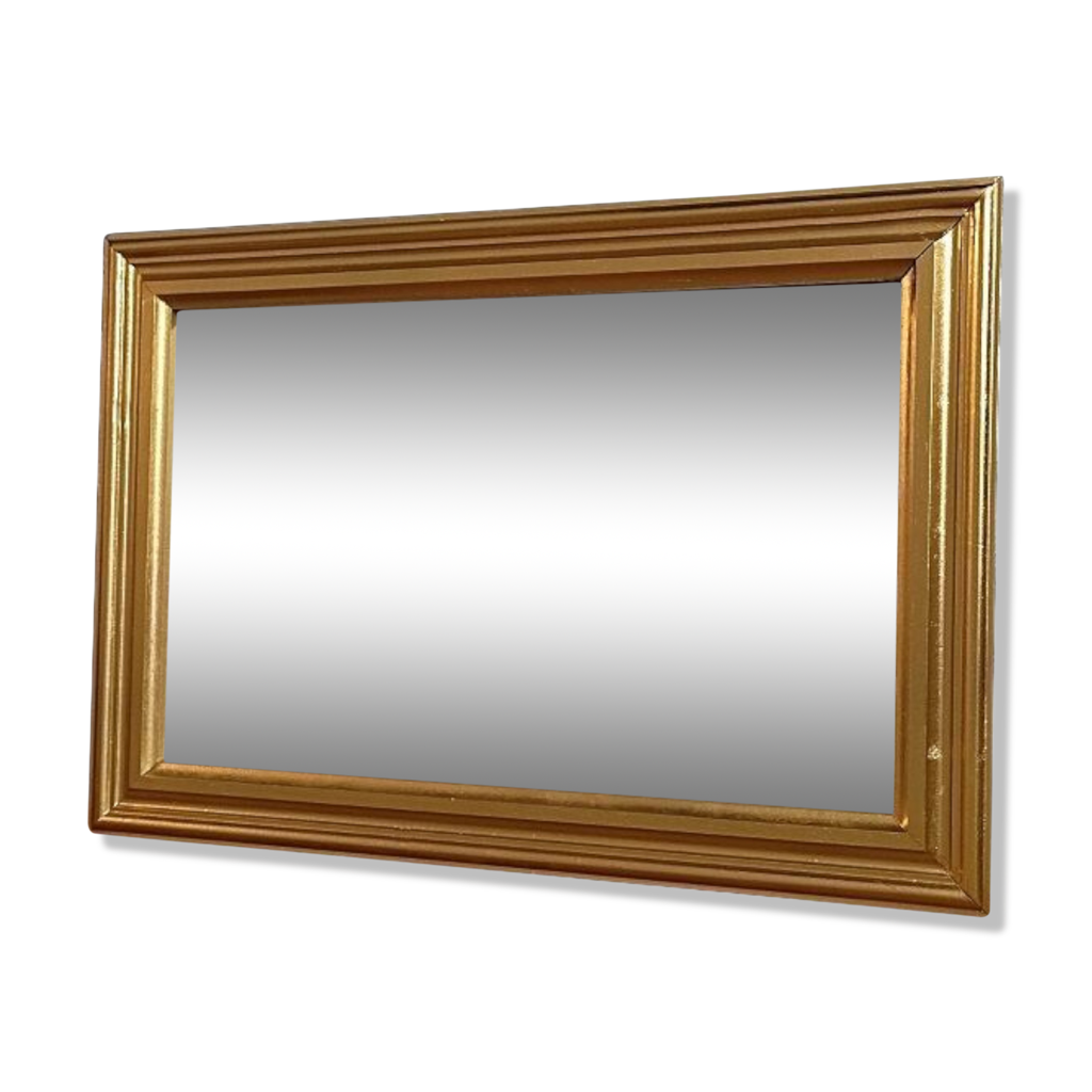 Miroir cadre bois massif sculpté dorée | Selency