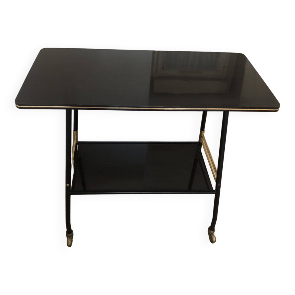 Table d'appoint à roulette formica | Selency