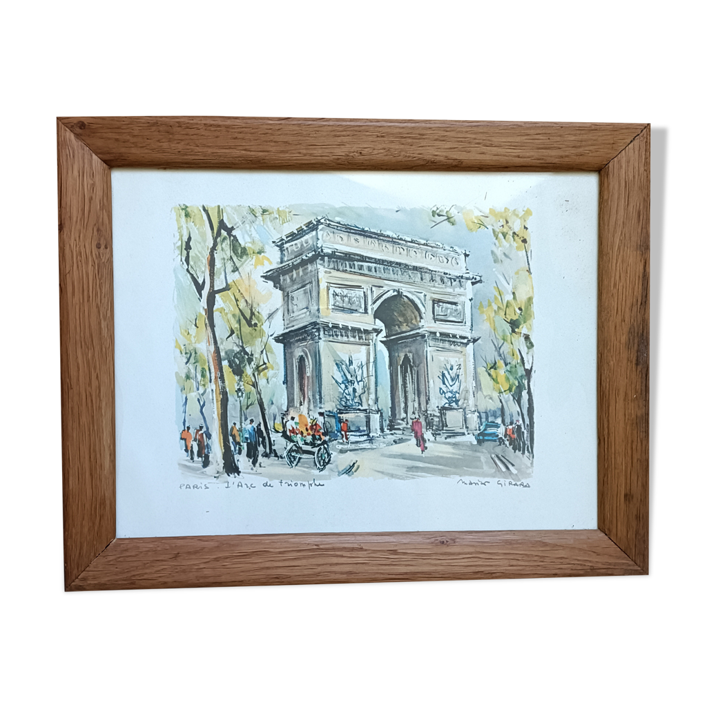 Lithographie Arc de Triomphe de Marius Girard | Selency