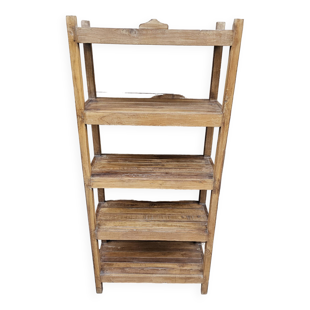 Ancien rack, étagère d'atelier en teck birman | Selency