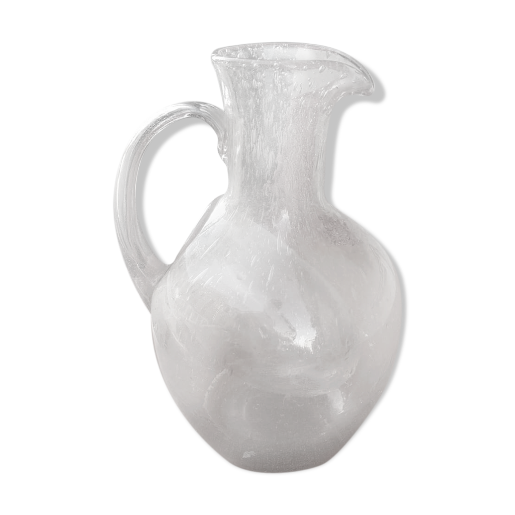 Biot glassware pitcher in opercule circa 1960 | Selency