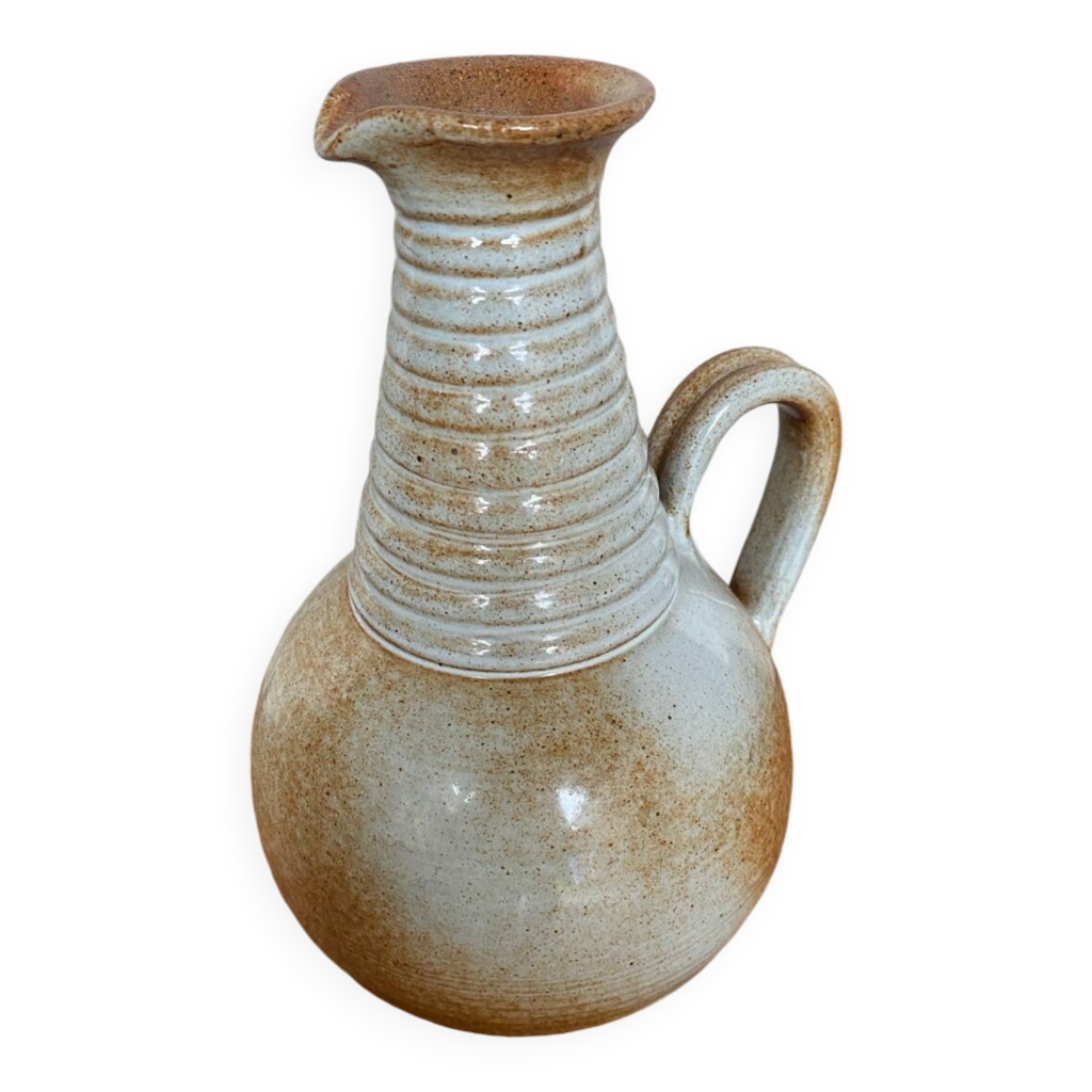 Ancien pichet grès du marais saint amand beige vintage | Selency