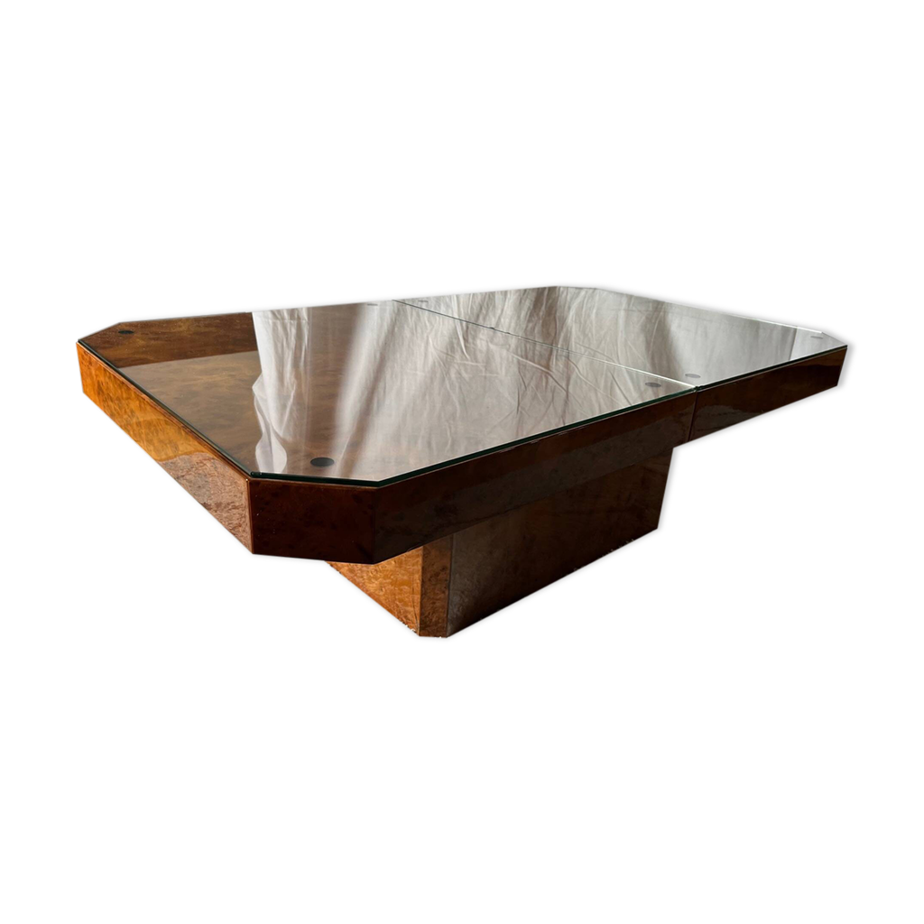Table basse coulissante (bar) en loupe d'orme 70' | Selency