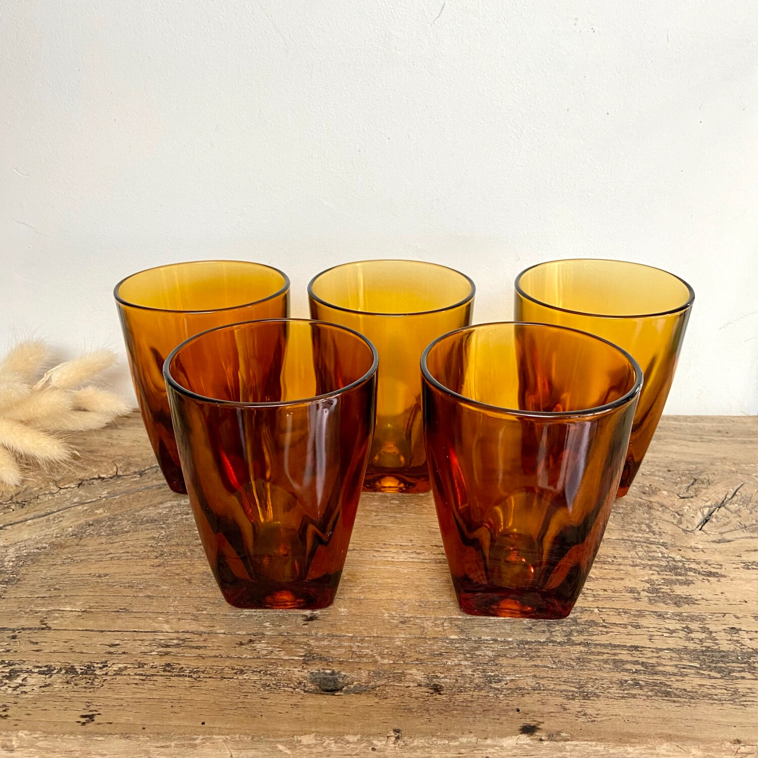 5 verres ambrés vintage | Selency