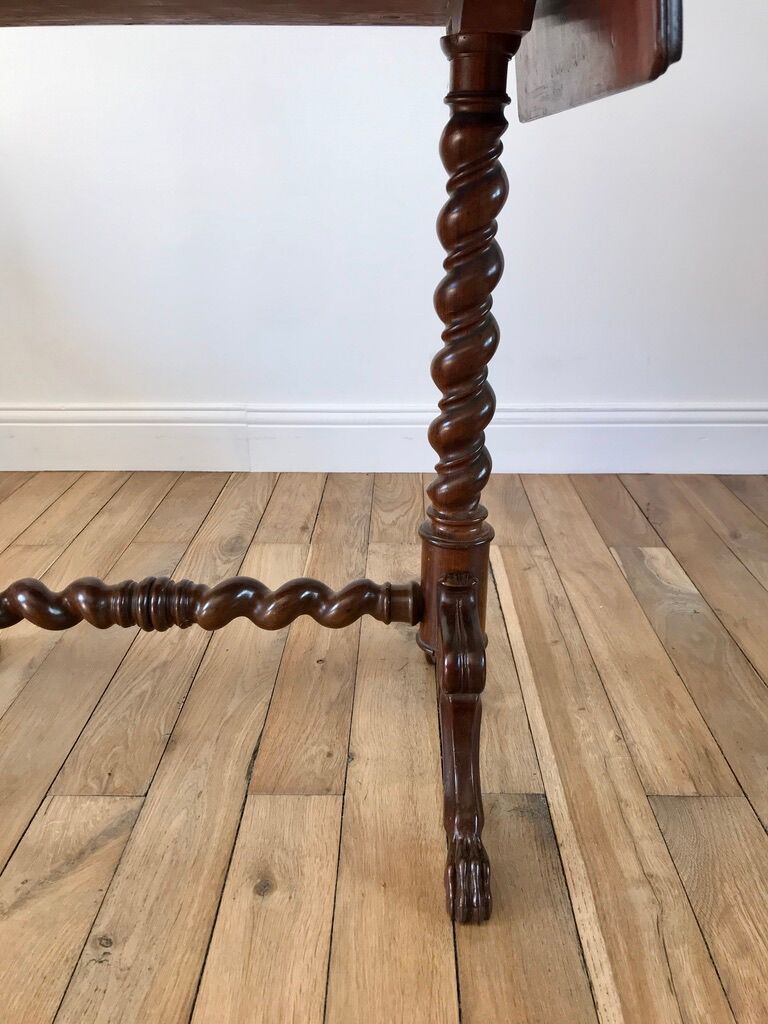 Table d'appoint modulable en marqueterie et bois tourné art déco années 30 | Selency