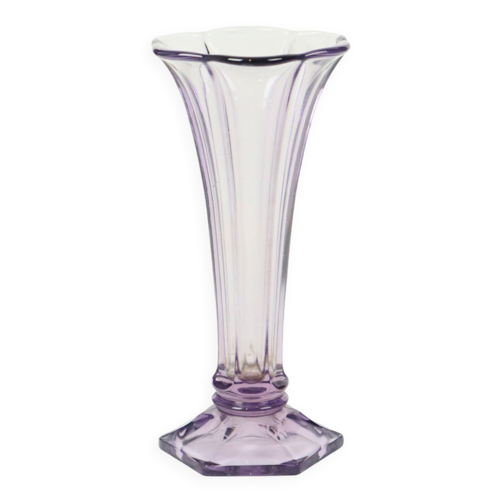 Vase Luxval Violet Lilas Américain 1935 Val Saint Lambert Art Déco ...