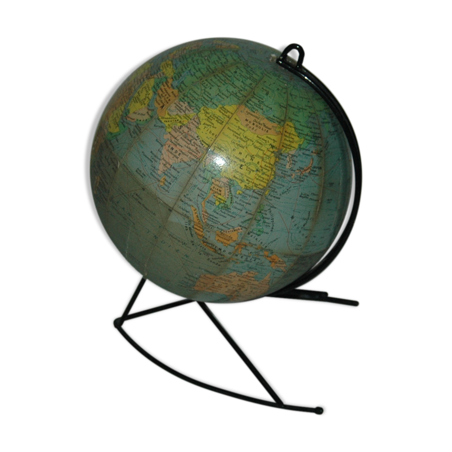 Globe terrestre mappemonde Girard Barrere vers 1960 design 60's | Selency