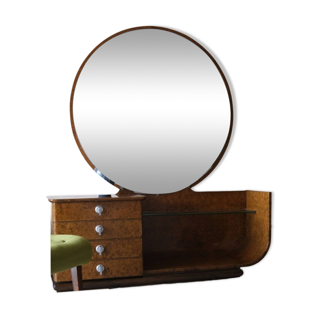 Commode coiffeuse art deco époque 1930-40 tabouret et meuble chevet ...