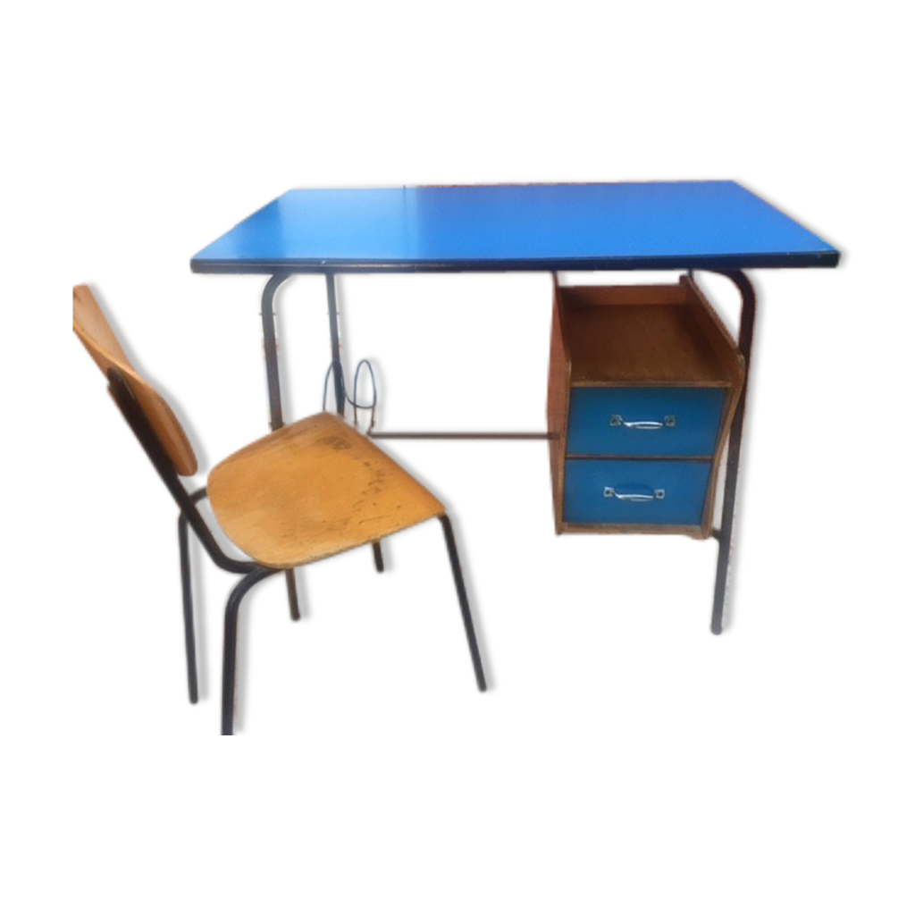 Bureau d'enfant avec sa chaise d'origine des année 1950 | Selency