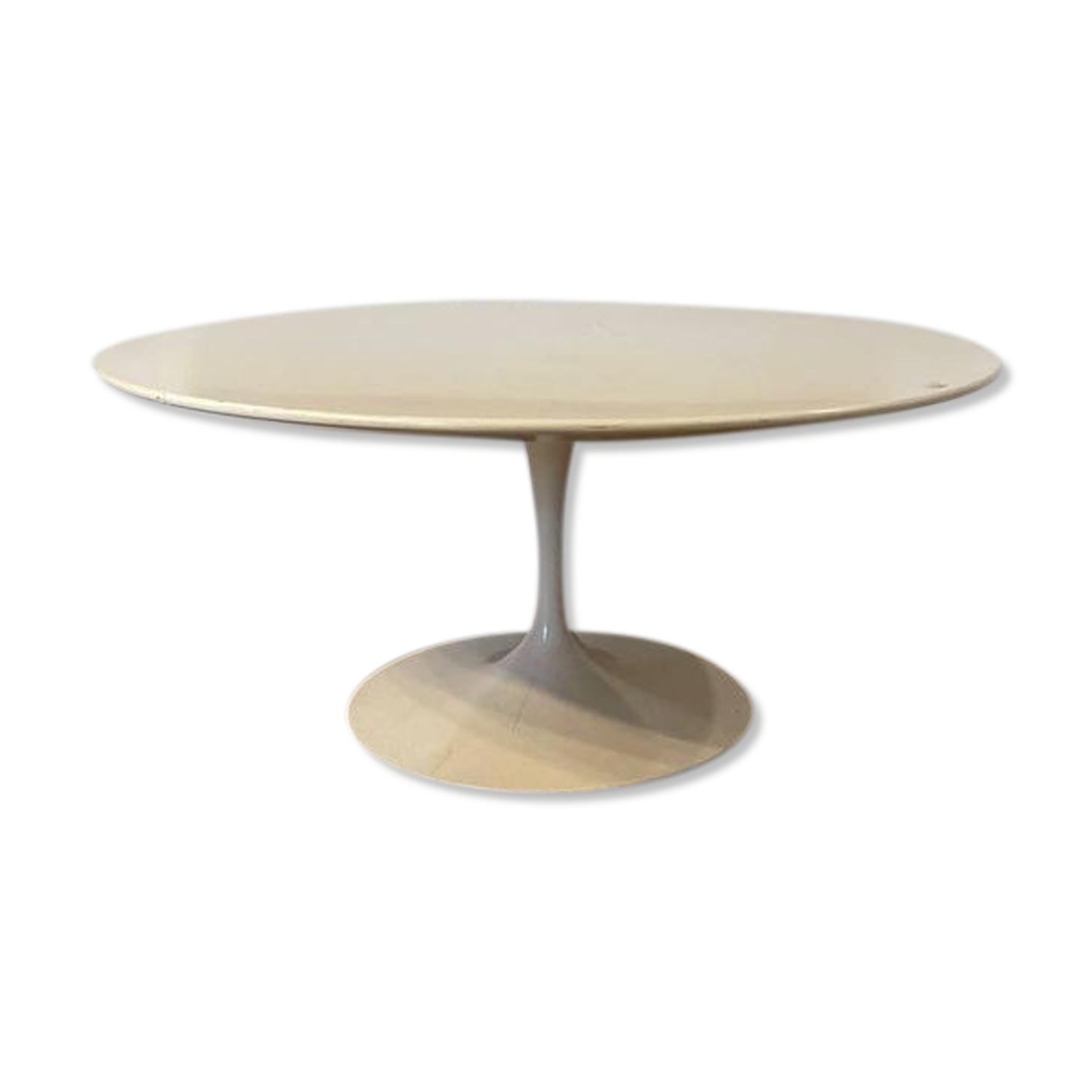 Table basse ronde blanche d'Eero Saarinen, Knoll International | Selency