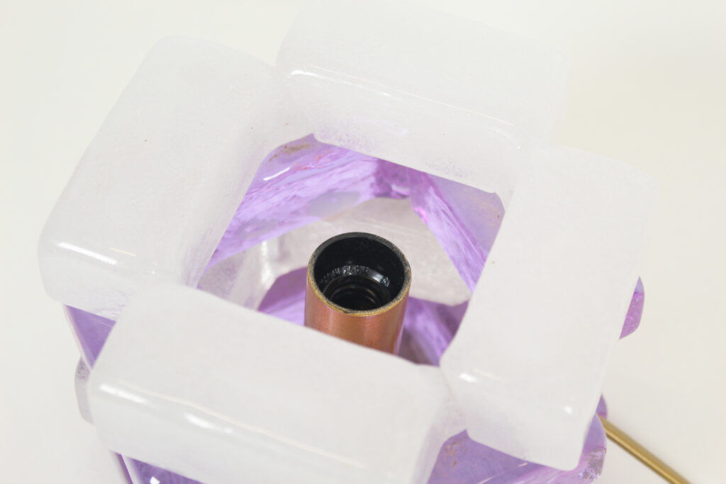 Lampe de table en verre brutaliste par Albano Poli pour Poliarte ...