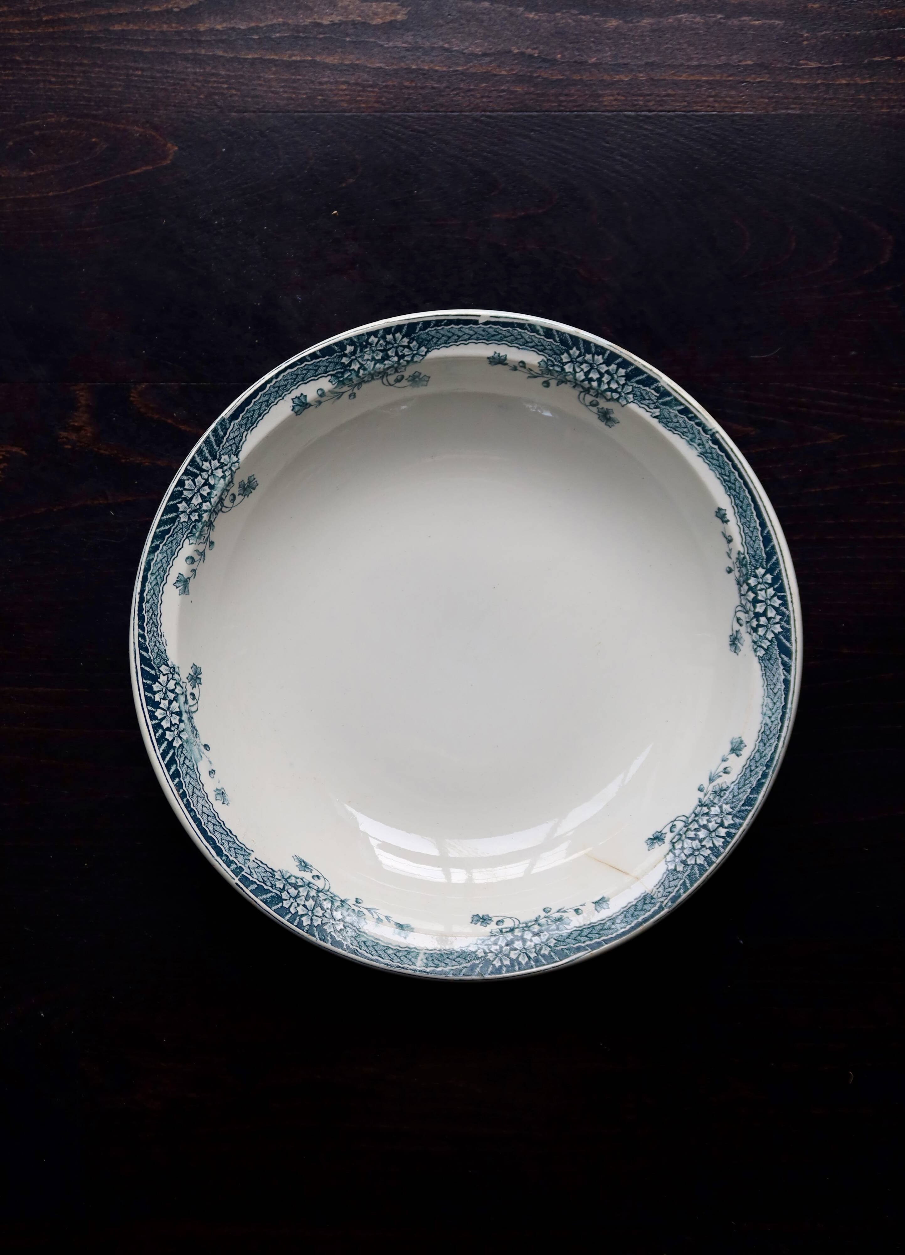 Plat de service rond et creux vintage faïence Saint Amand Nouvelle ...