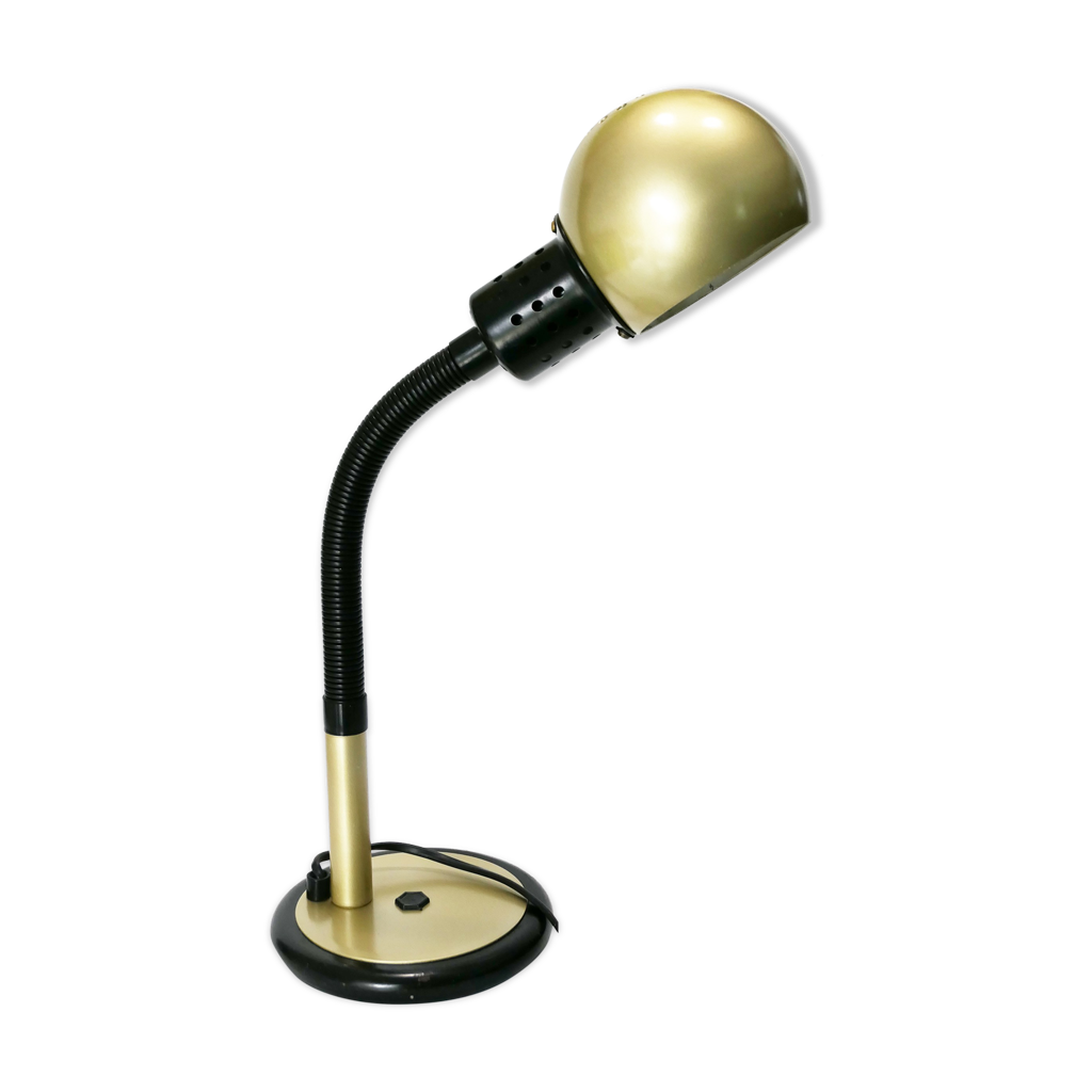 Lampe de tablle ou bureau aluminor 1970's rare couleur dorée | Selency