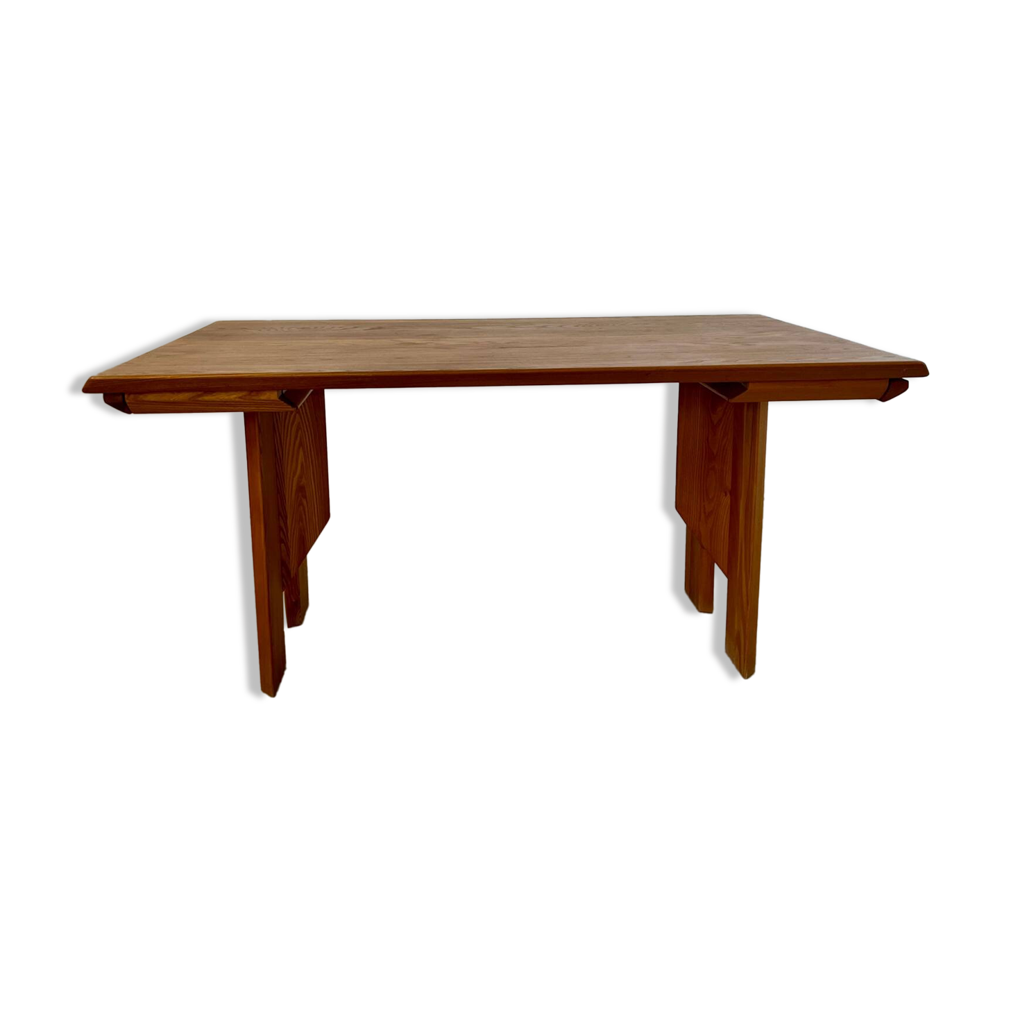 Table de repas en orme massif design Seltz, années 70 | Selency