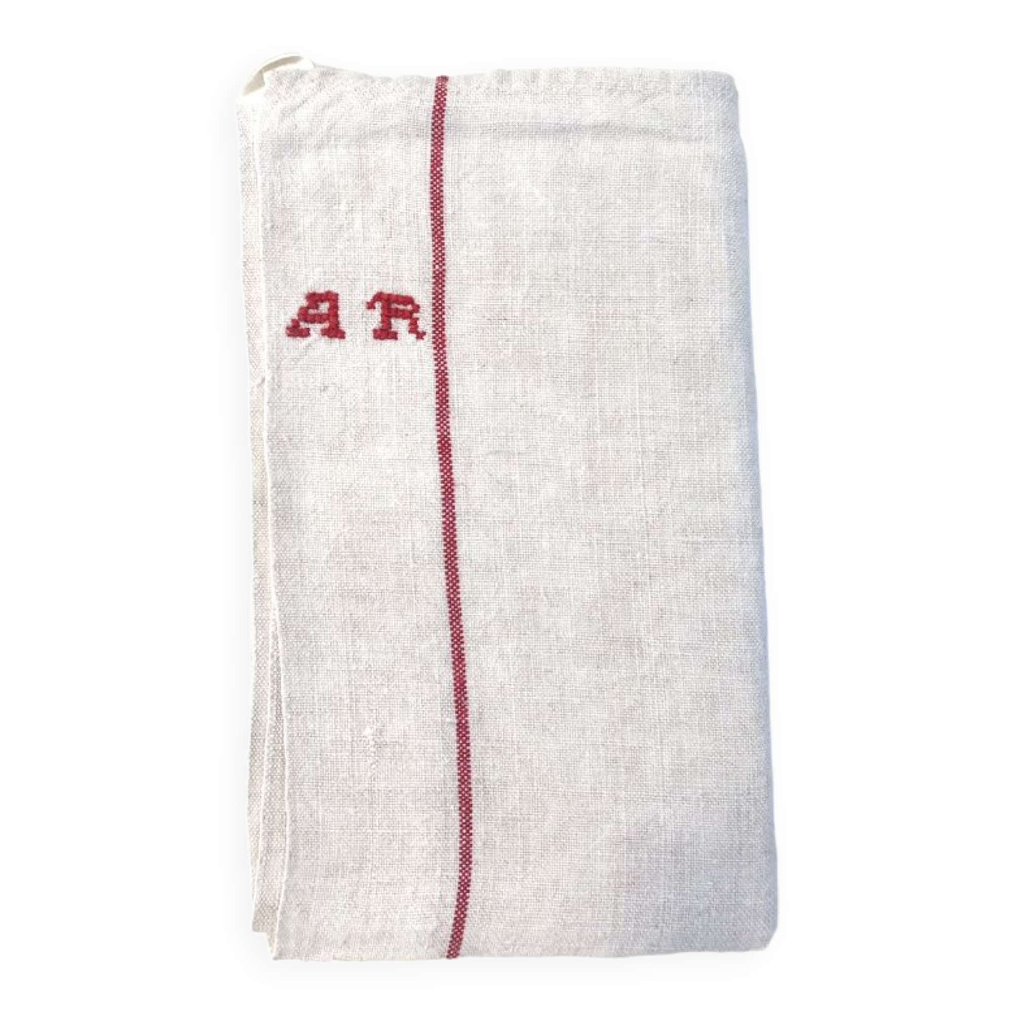 Torchon chanvre monogrammés, 1950 | Selency