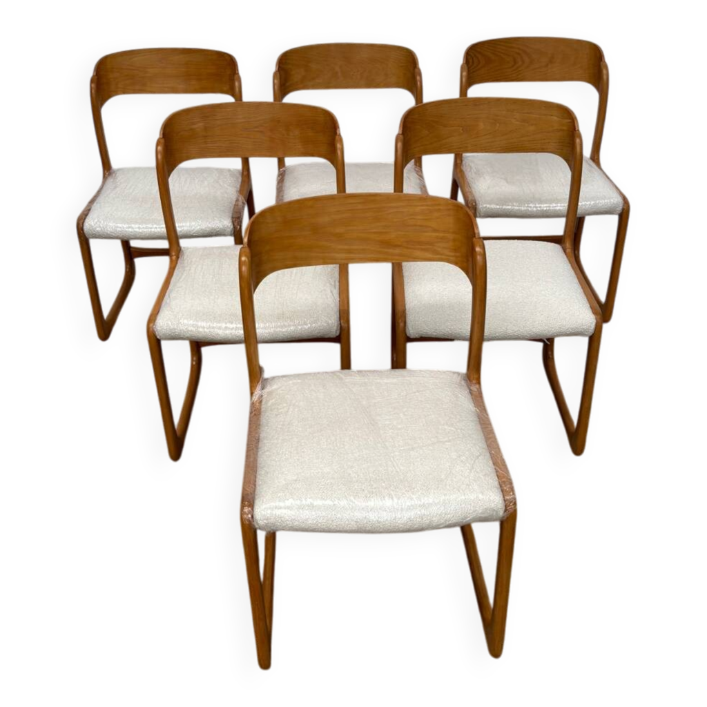 Lot de 6 chaises Baumann traîneau | Selency