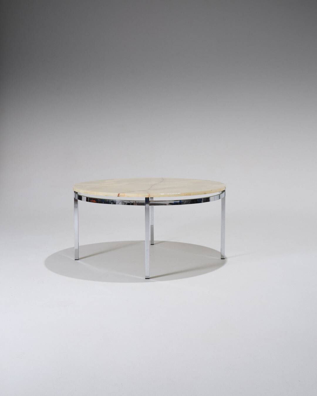 Round Onyx and Metal Coffee Table, 1960s | Selency