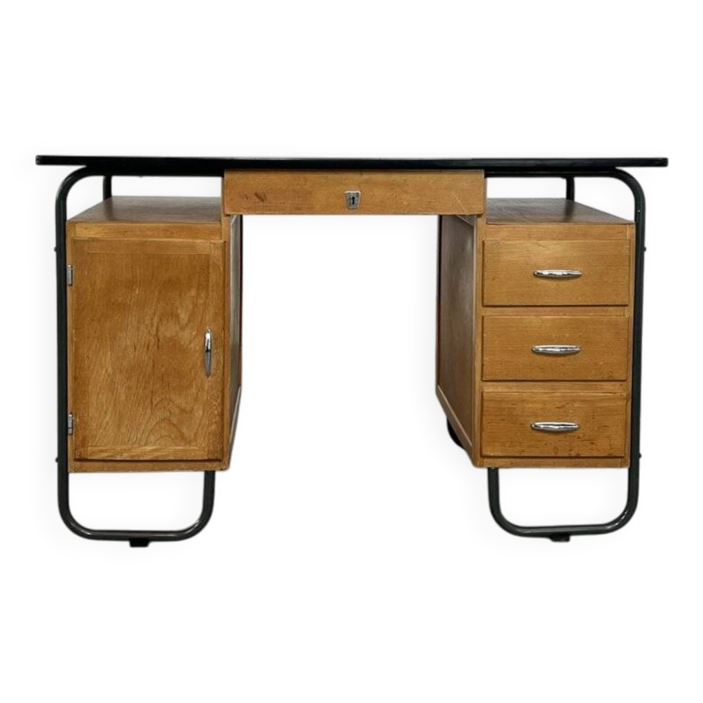 Bureau Double Face en Métal et Formica de Obumex, 1960s | Selency
