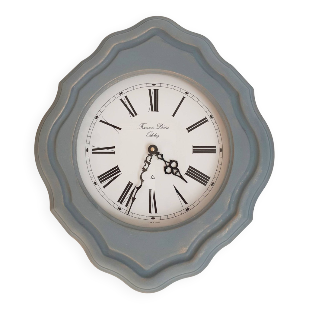 Pendule , horloge carillon Westminster , relookée bleu nordique et or ...