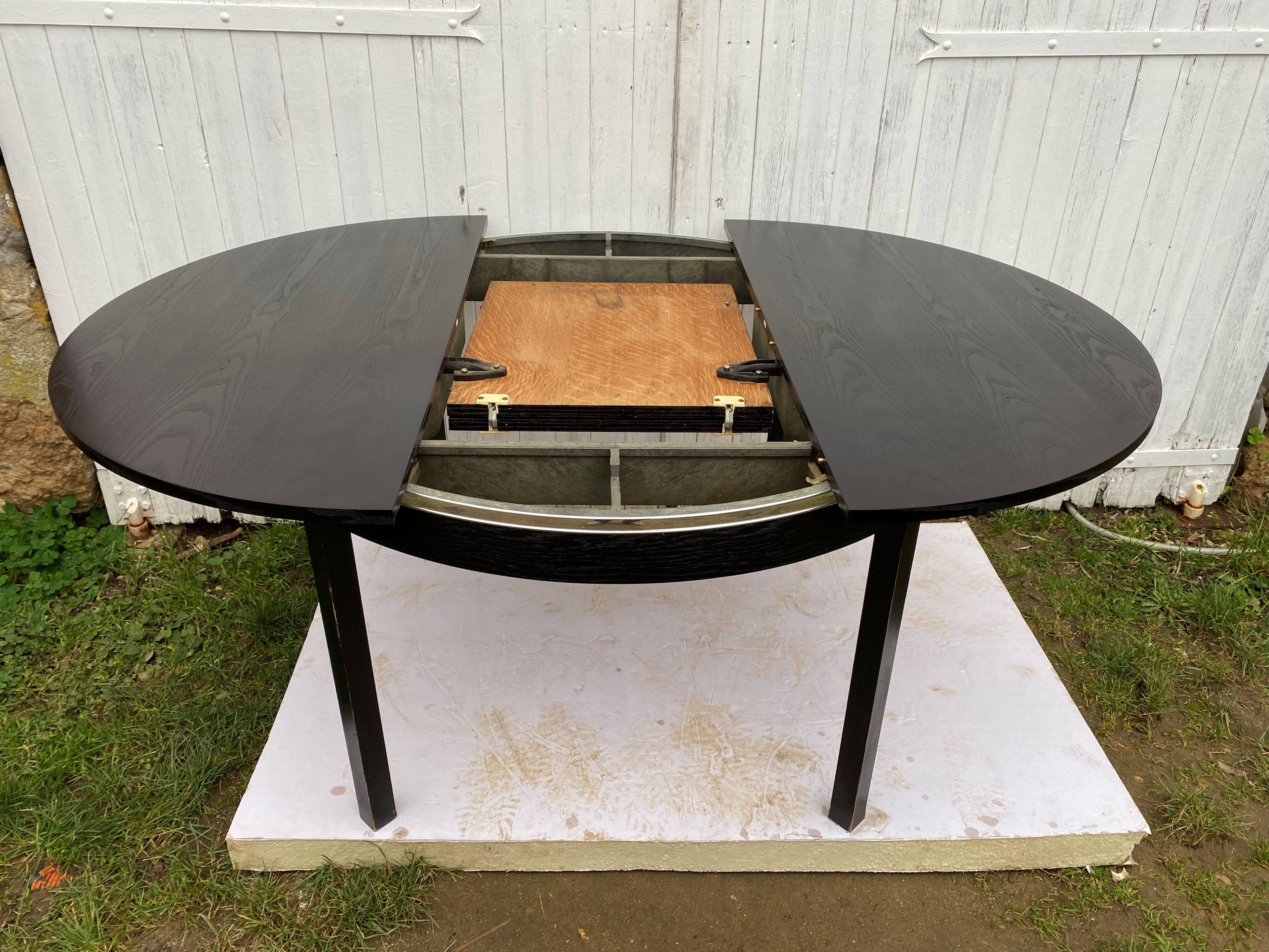 Table ronde extensible scandinave noire dia 118cm longueur 167cm an70 ...