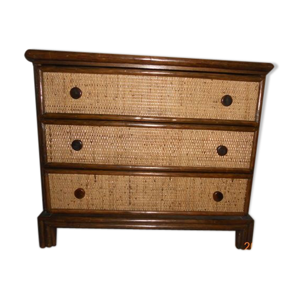 Commode bambou cannage et rotin | Selency