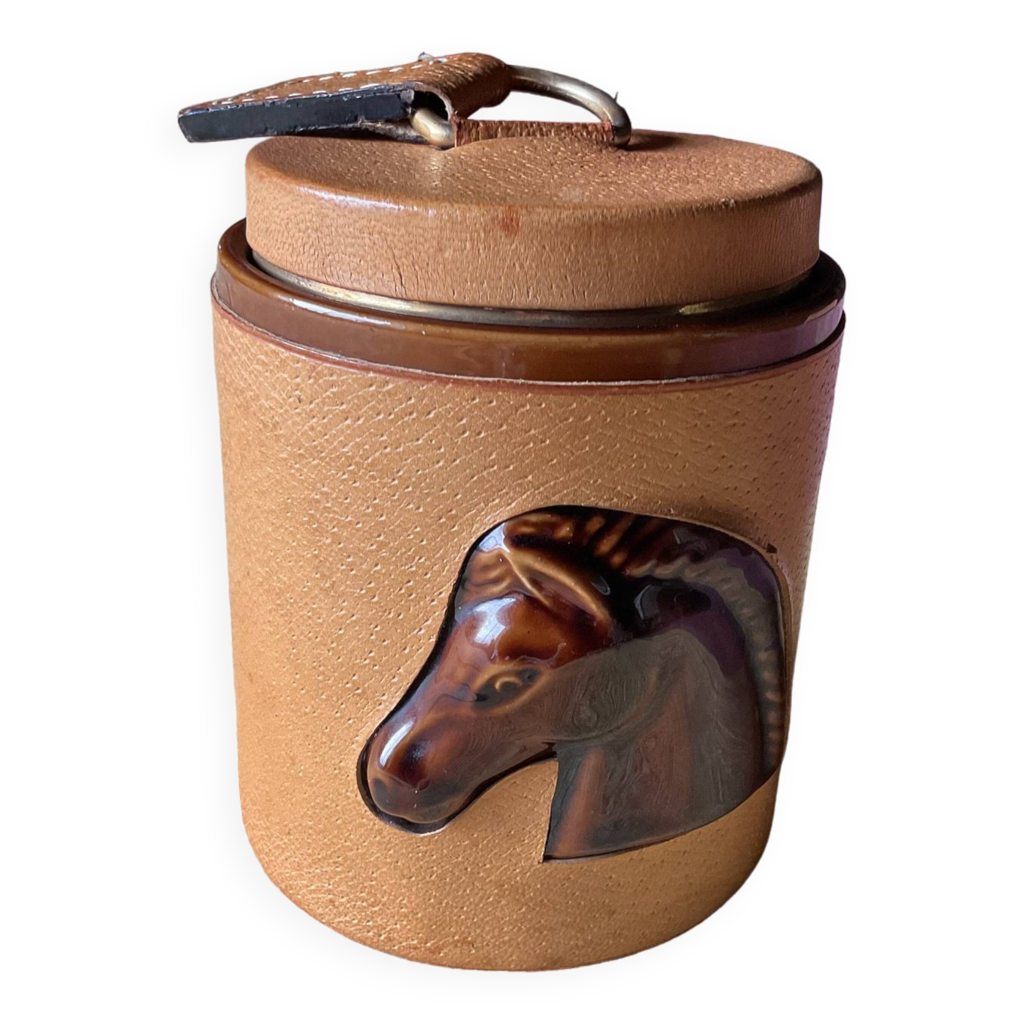Porte cigarettes 1960, cuir, logo cheval, Longchamp. | Selency