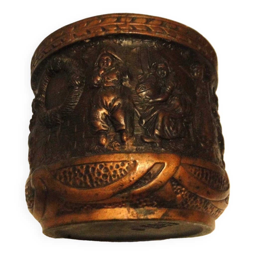 Ancienne jardinière cache pot bretby clanta n2410 h poterie personnages ...
