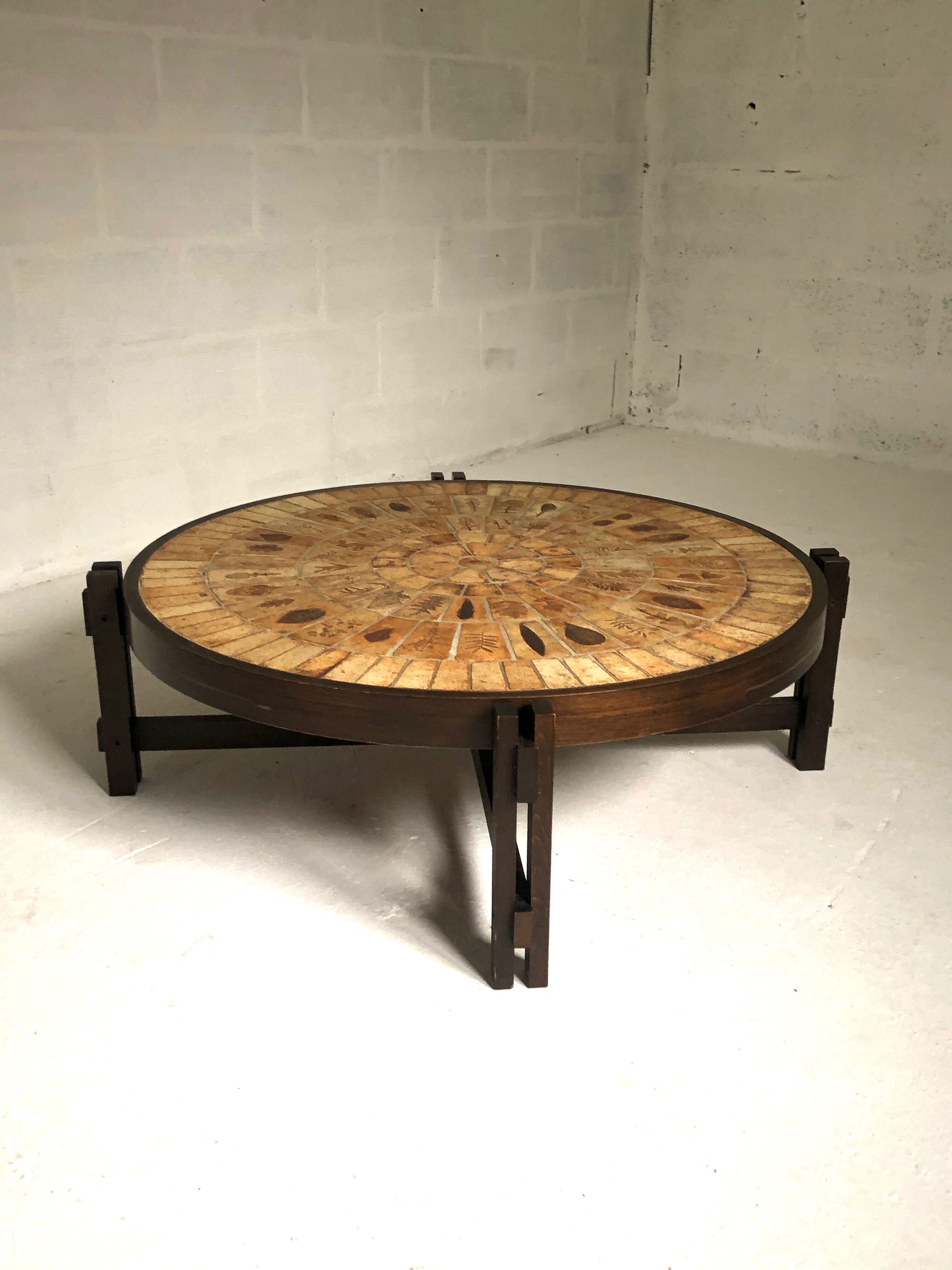 Table basse en ceramique de Roger Capron modèle « herbier » Vallauris | Selency