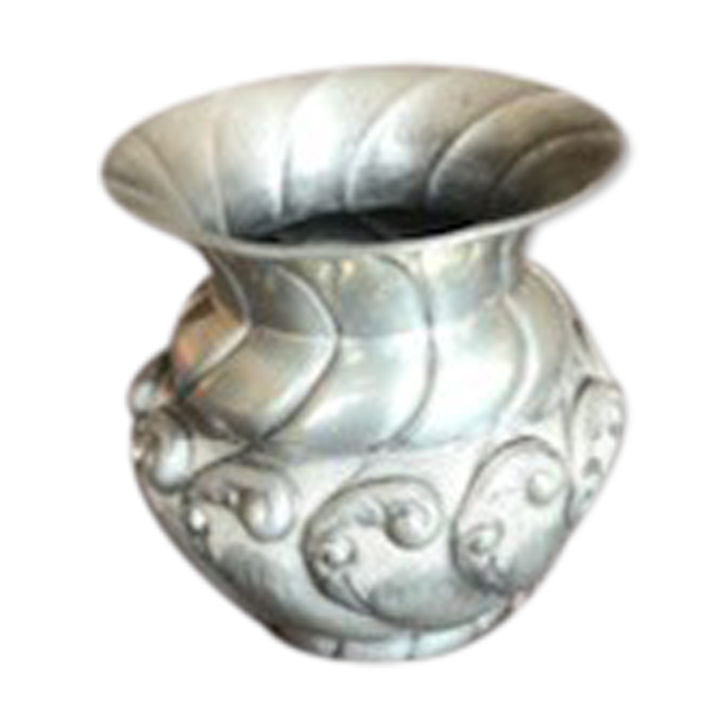 Vase en étain massif art déco L.Houzeaux | Selency