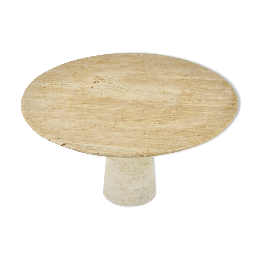 Table à manger contemporaine en travertin | Selency