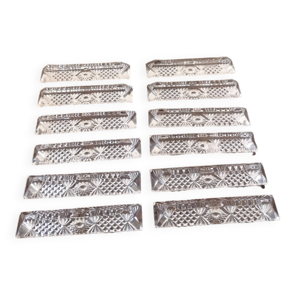 12 repose-couteaux en cristal vintage | Selency