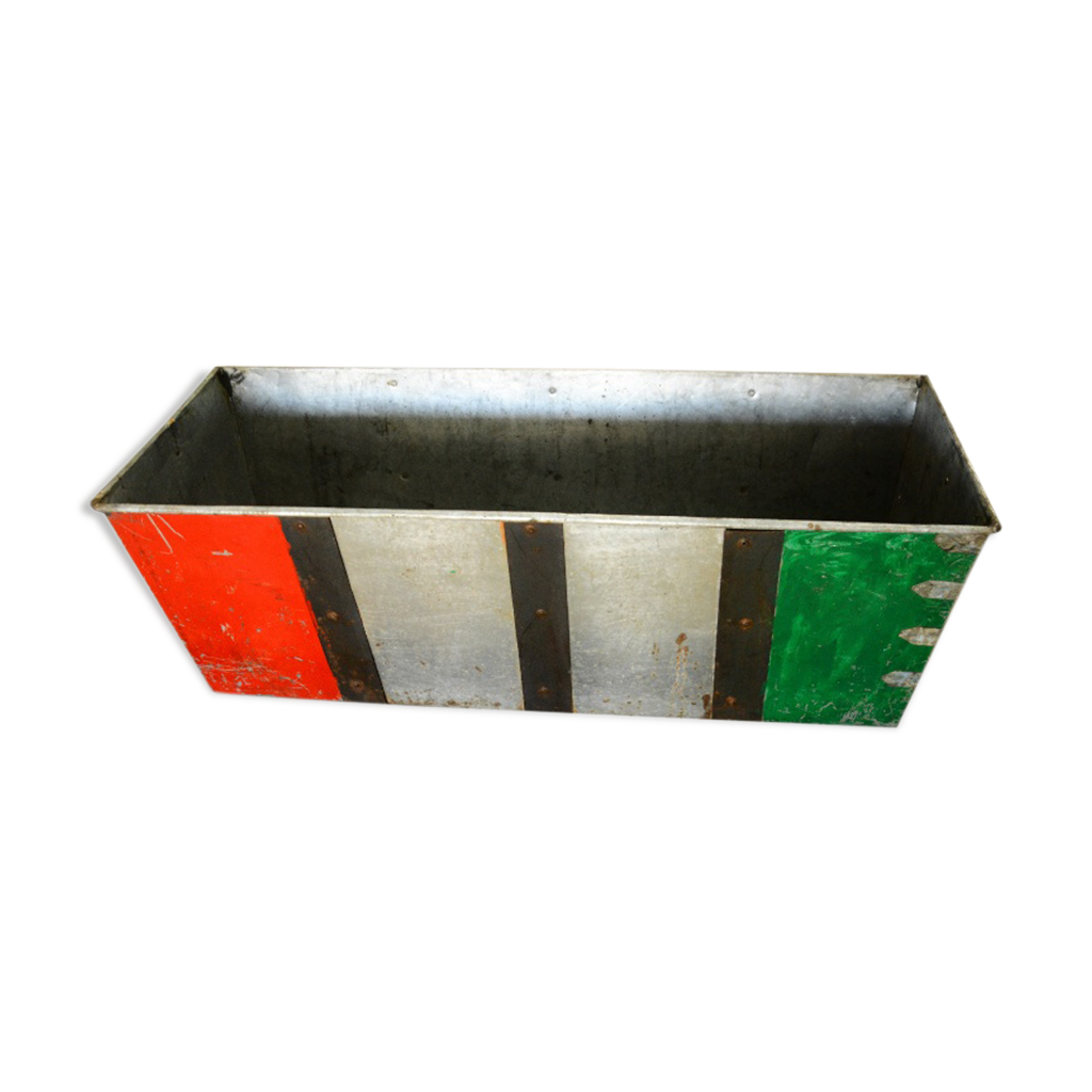 Bac métal jardinière vintage zinc avec poignées | Selency