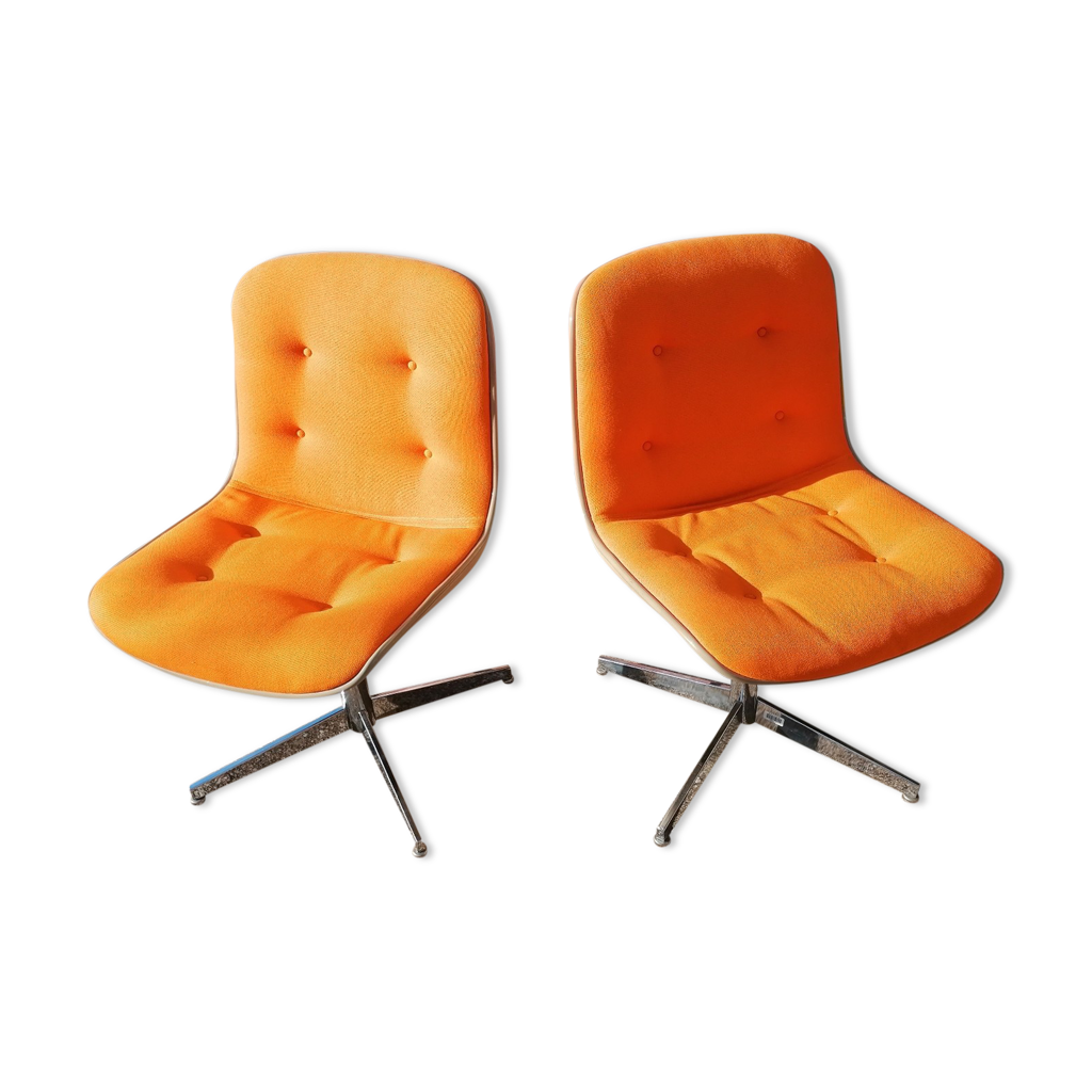 Lot de 2 fauteuils vintage de bureau Steelcase Strafor de Randall Buck ...